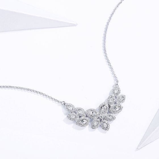 Baron Marquise Necklace with Crystals Rhodium Plated Bridal by MYJS