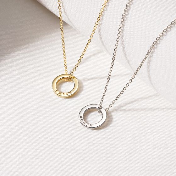 Personalised silver necklace store