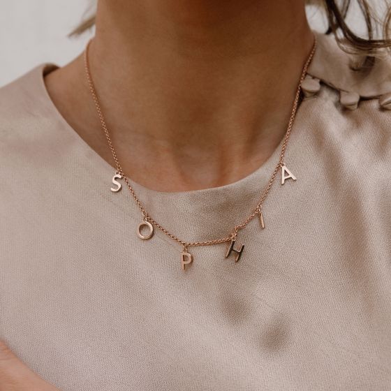 Personalised necklace rose gold store