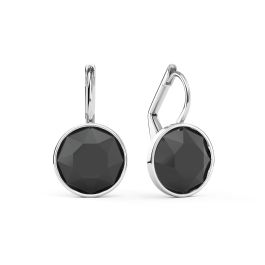 Bella Earrings with 4 Carat Jet Crystals Earrings Swarovski Crystal Earrings Australia Sale MYJS Silver Plated Drop black Earrings
