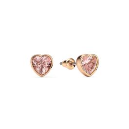 Heart Solitaire Stud Earrings Swarovski Heart Crystal Necklace Set Vintage Rose Crystals Rose Gold Plated Swarovski Heart Necklace