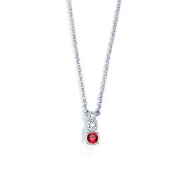 Attract Trilogy Round Pendant with Montana and Clear Crystals Rhodium Plated by MYJS